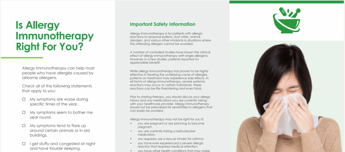 Patient Handout: Trifold Patient Brochure - Allergy (Pharmacy Speciali ... Patient Handout: Trifold Patient Brochure - Allergy (Pharmacy Speciali ...